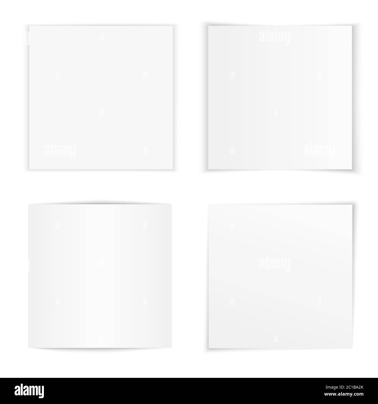 Vector set of curved square photo frames with various soft shadows ...