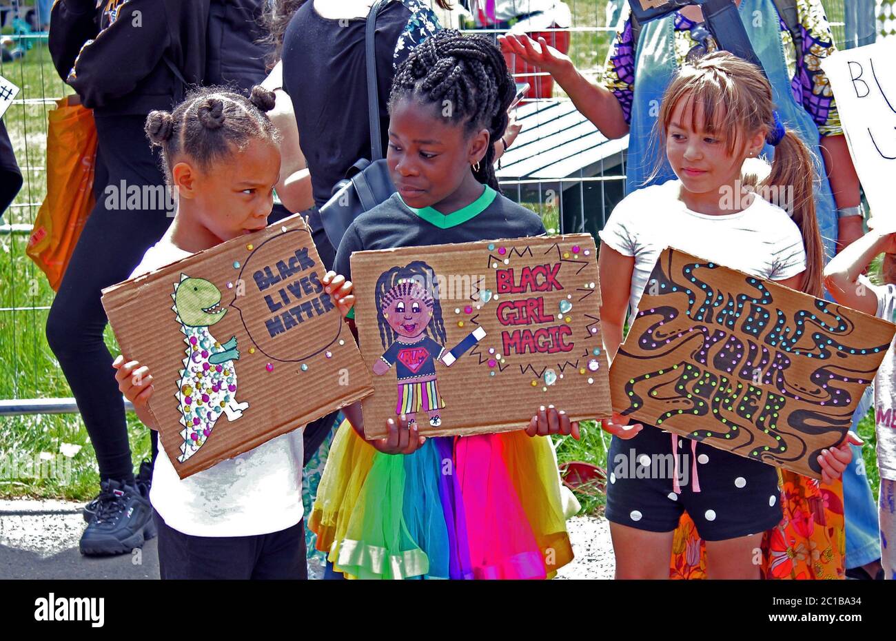 'Black Lives matter' children's protest, London, UK - 13/6/2020: 'Black ...