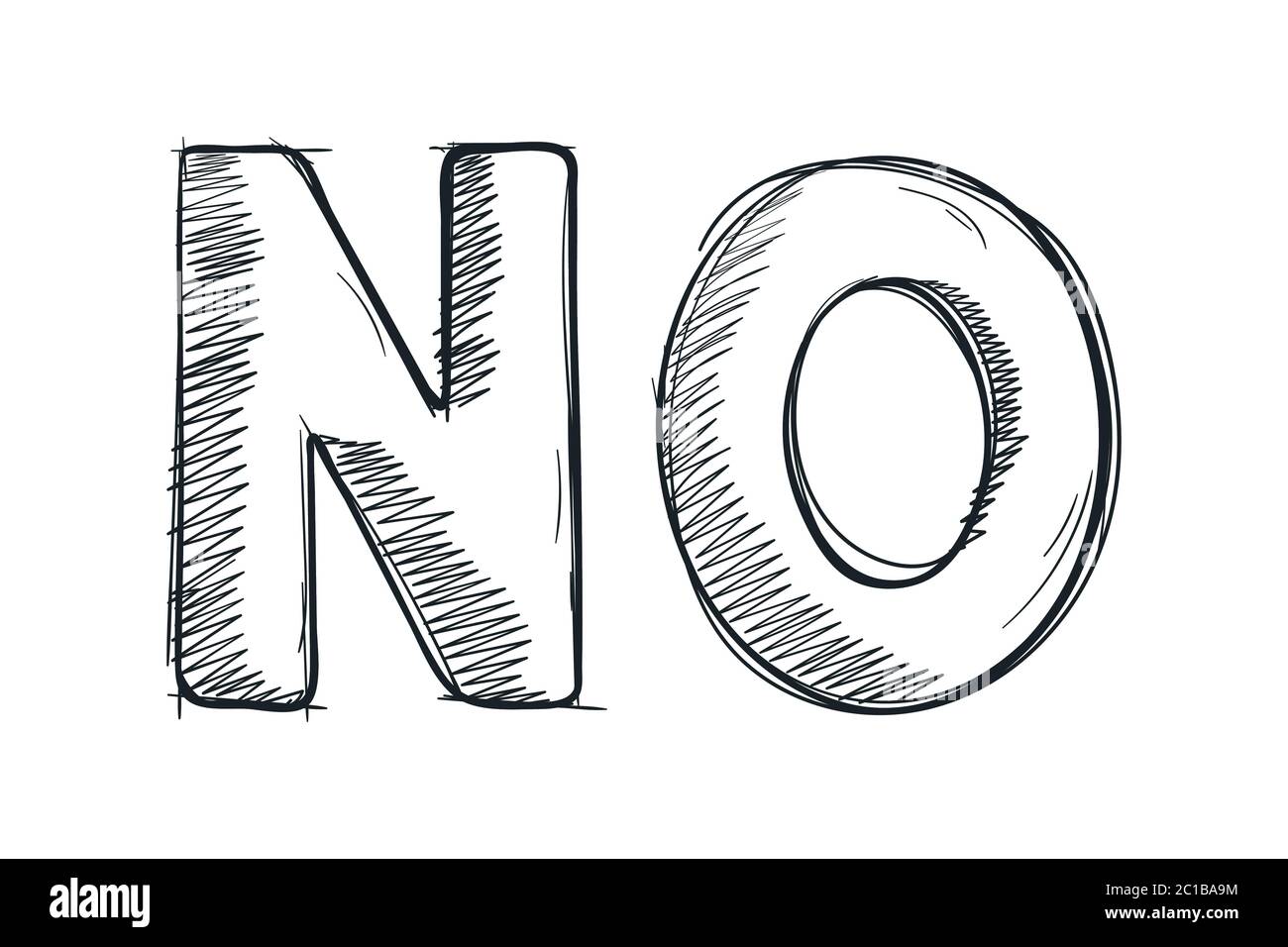 NO text hand drawn sketch. Pencil drawing style Stock Vector Image ...