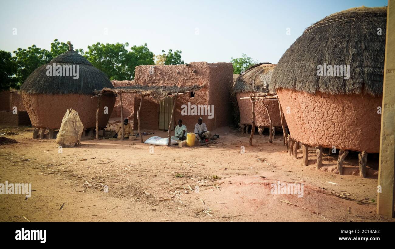Panoramic view to Bkonni village of Hausa people, Tahoua, Niger Stock ...