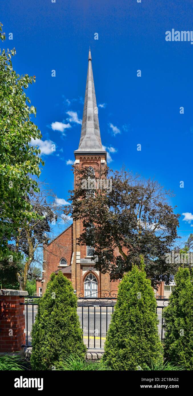 Century Homes and Churches in historical Alliston, Ontario, Canada ...