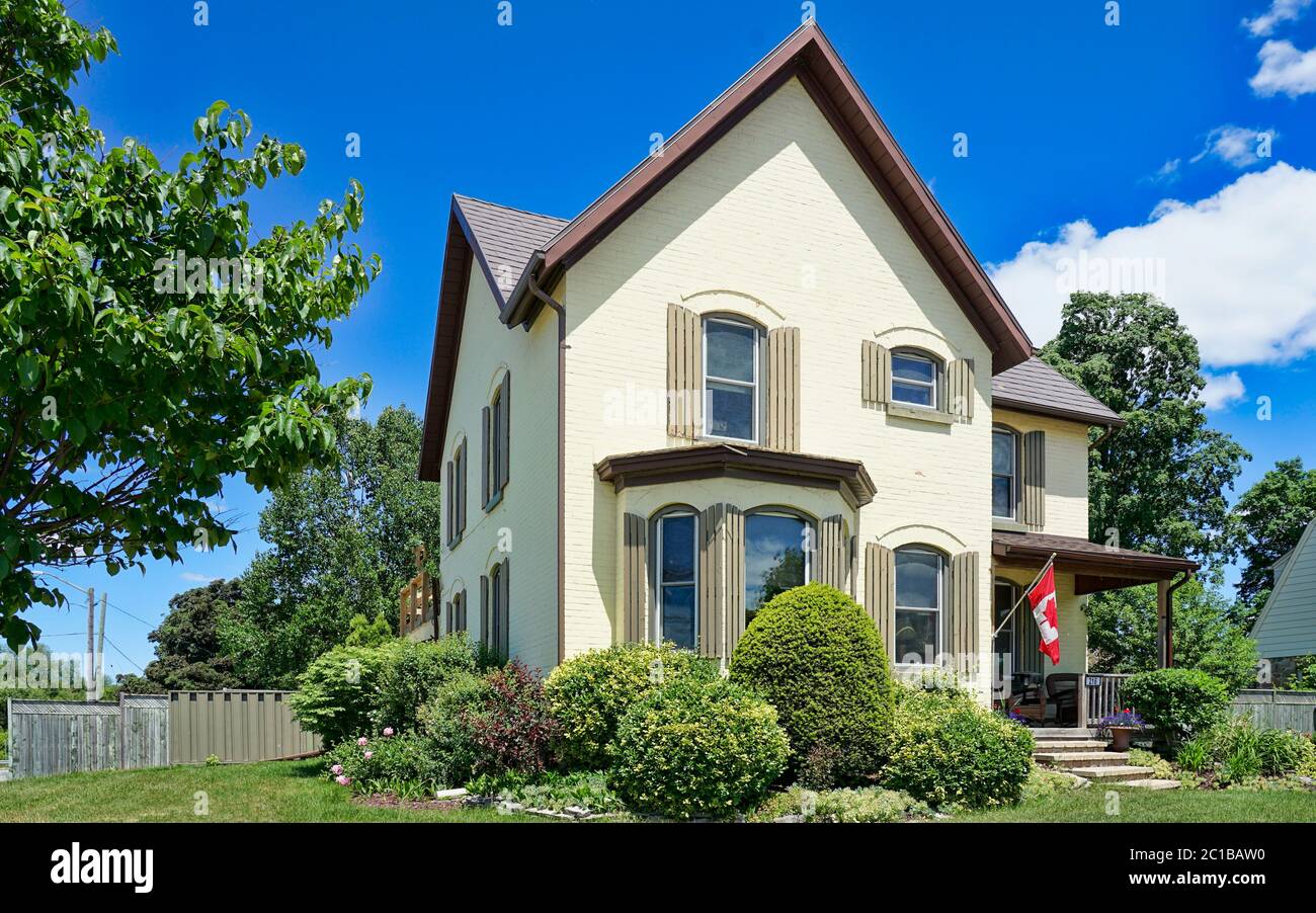 Century Homes and Churches in historical Alliston, Ontario, Canada ...