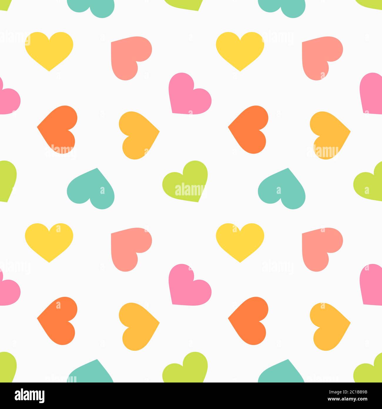 Cute colorful hearts seamless texture pattern. Vector illustration ...
