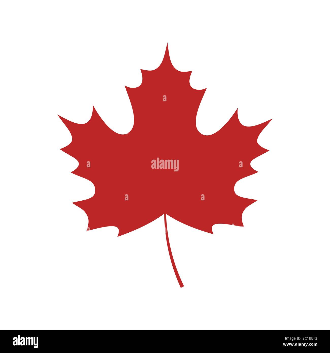 Single red maple leaf on white background. Vector maple leaf isolated ...