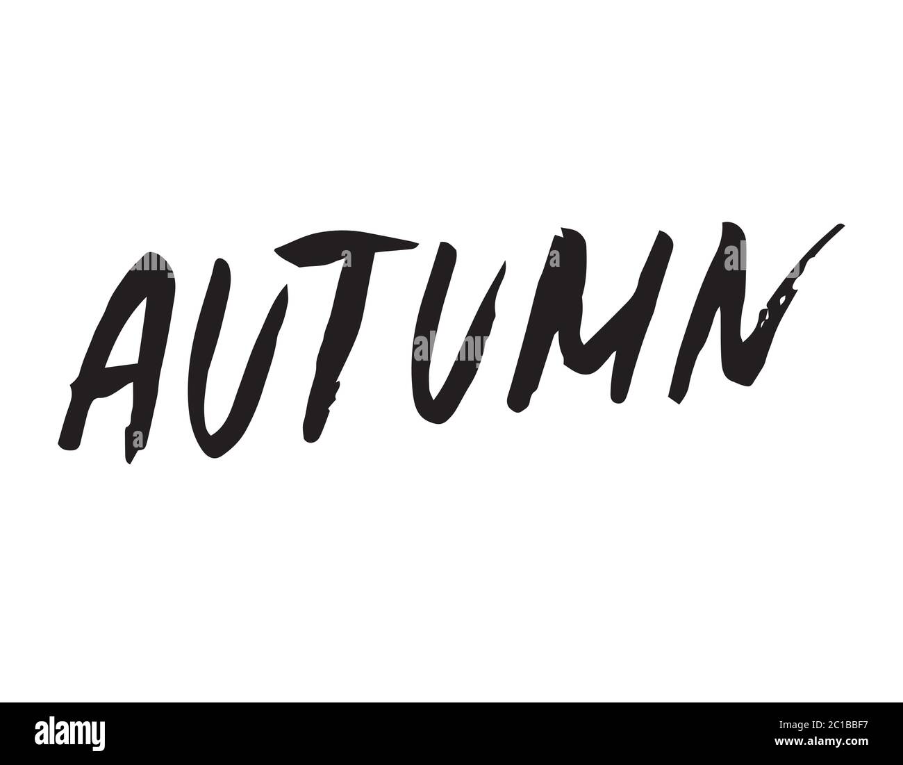 Autumn sign, hand written style. Vector illustration on white ...