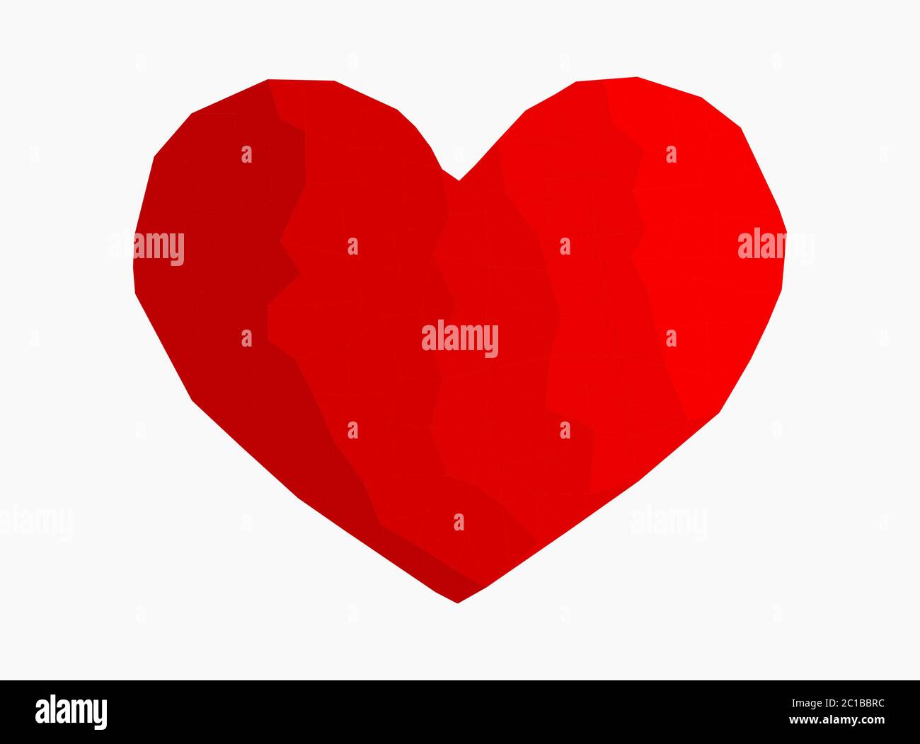 Red heart geometric polygonal shape icon. Vector illustration Stock ...