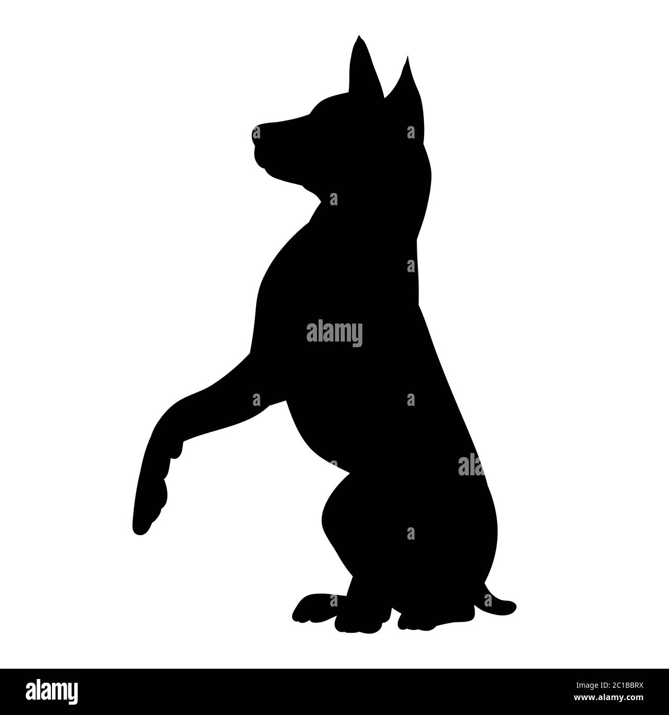 Dog Sitting Silhouette
