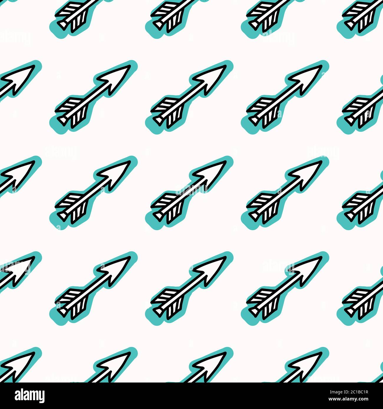 Seamless doodle up arrow sketches vector pattern. Simple hand drawn ...
