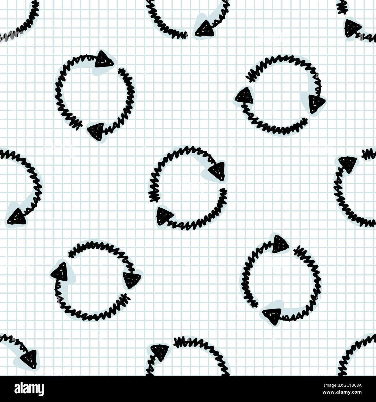 Seamless doodle arrow sketches vector pattern. Simple hand drawn narrow ...