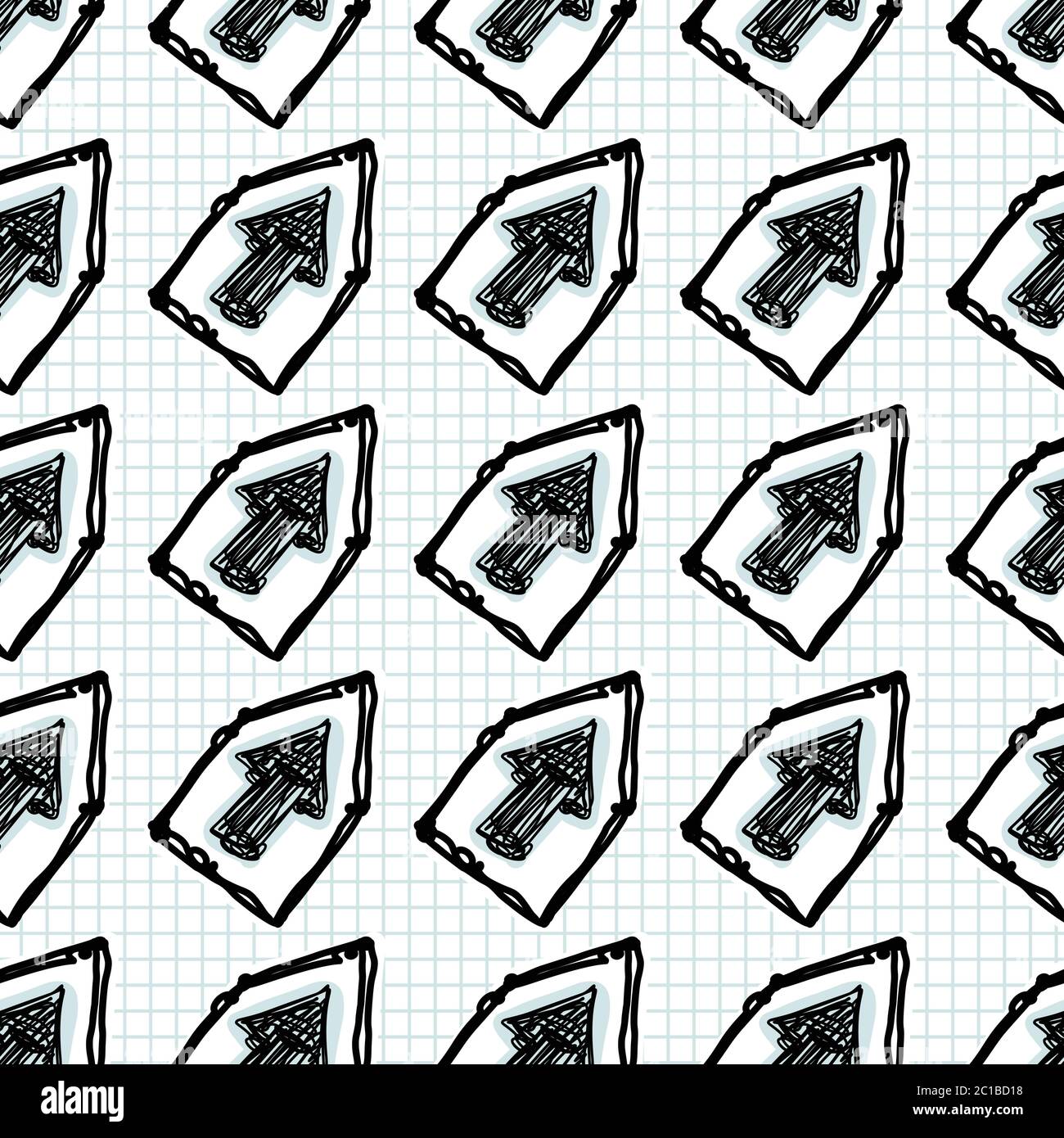 Seamless doodle up arrow sketches vector pattern. Simple hand drawn ...
