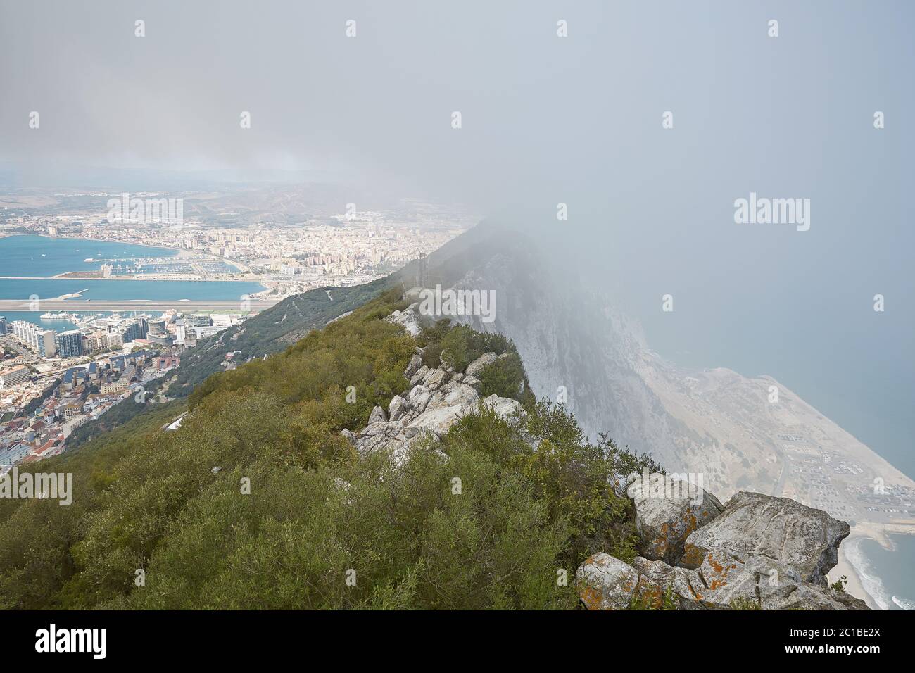 Rock of gibraltar aerial view hi-res stock photography and images - Alamy