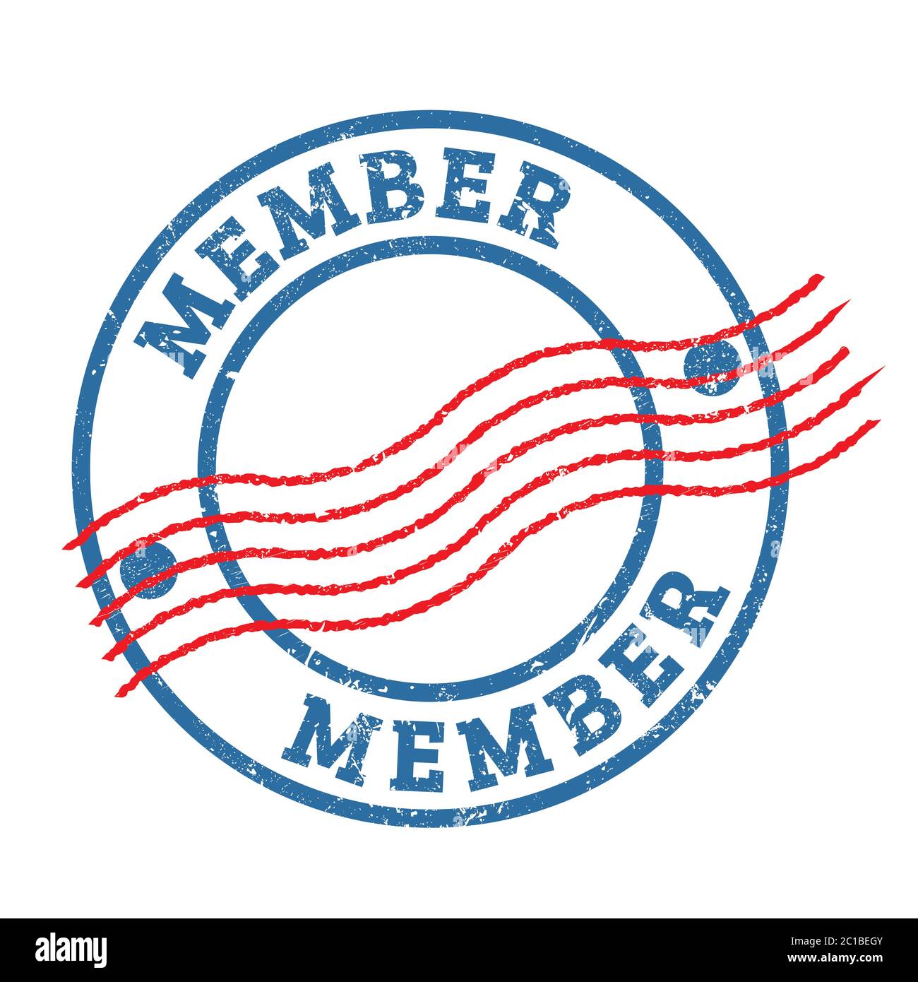 MEMBER blue red round grungy stamp Stock Photo - Alamy