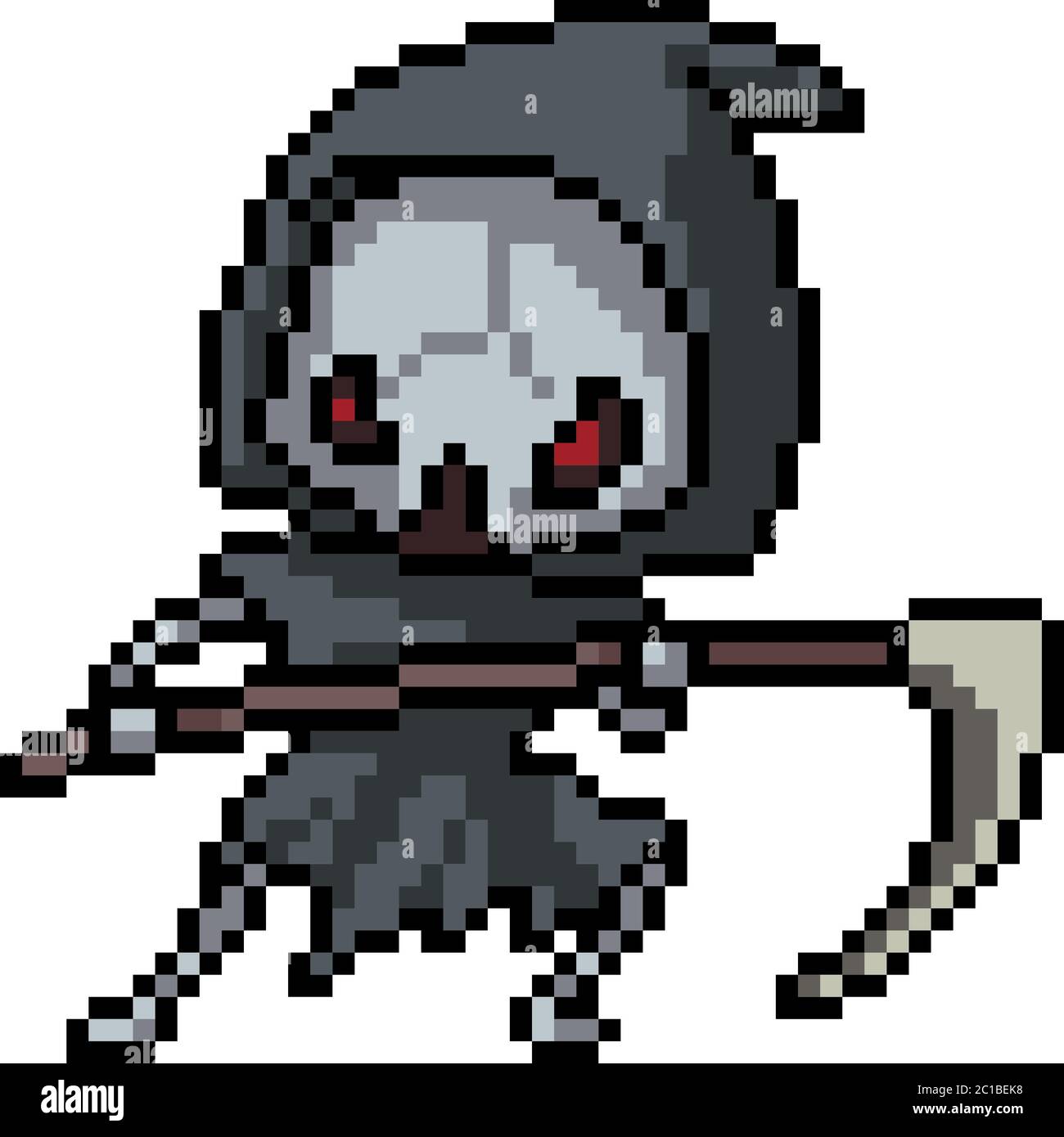 vector pixel art death jibi isolated cartoon Stock Vector Image & Art ...