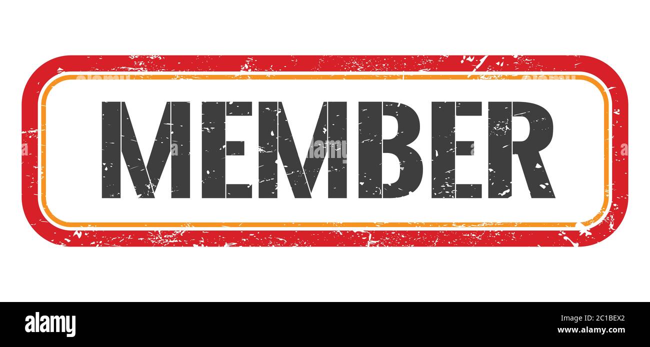 MEMBER red black rectangle stamp Stock Photo - Alamy