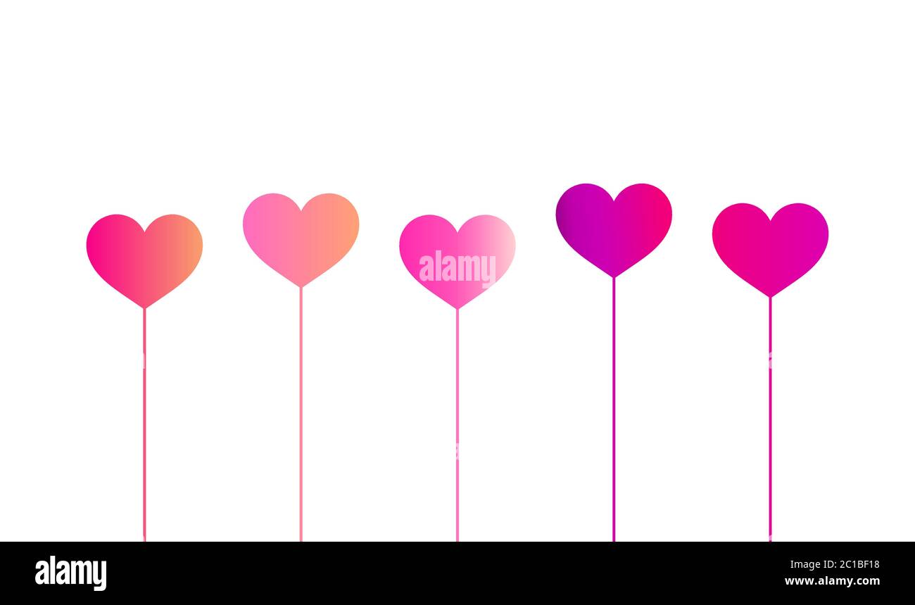 Pink hearts. Valentine's Day card. Vector illustration Stock Vector ...