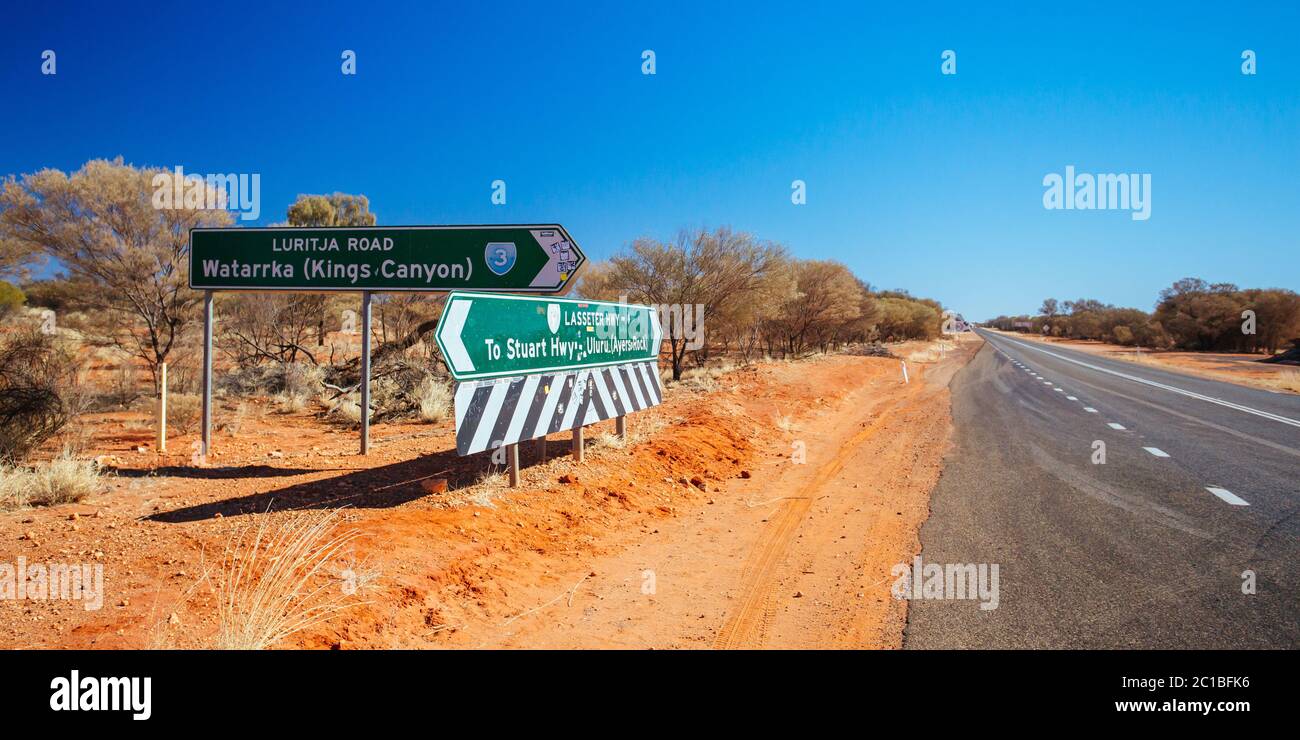Uluru Road Sign in Outback Australia Stock Photo - Alamy
