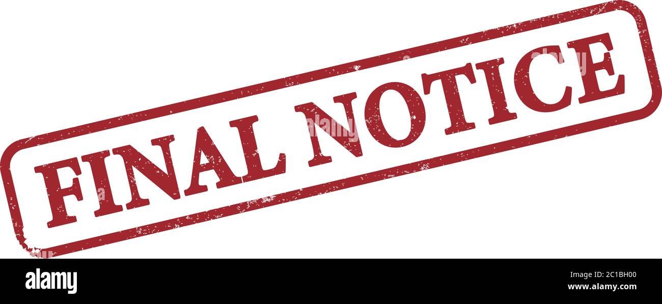 red grungy FINAL NOTICE rubber stamp label vector illustration Stock ...