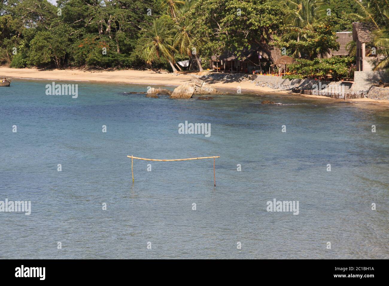 High tide on the beach, Ampangorinana Village Nosy Komba Island ...