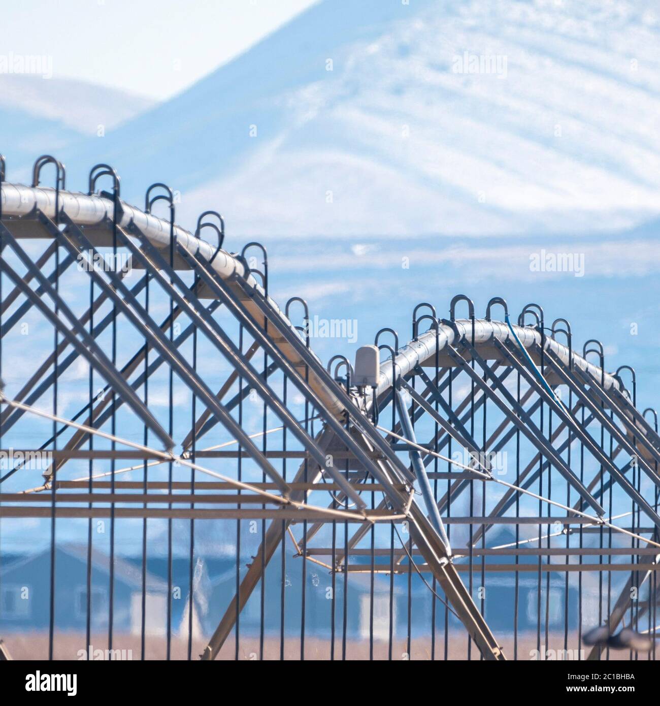 Square Large agricultural irrigation system in a field Stock Photo - Alamy
