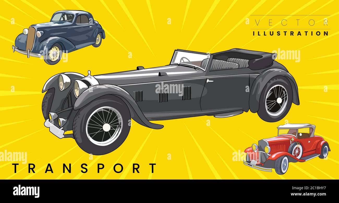 Vintage classic american car Stock Vector Images - Alamy
