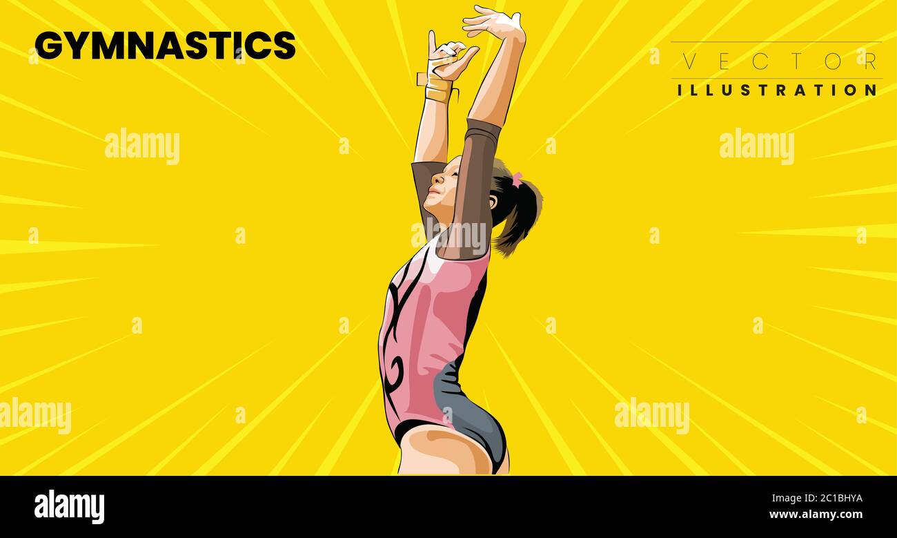 Rhythmic gymnast in professional arena Vector illustration Stock Vector ...