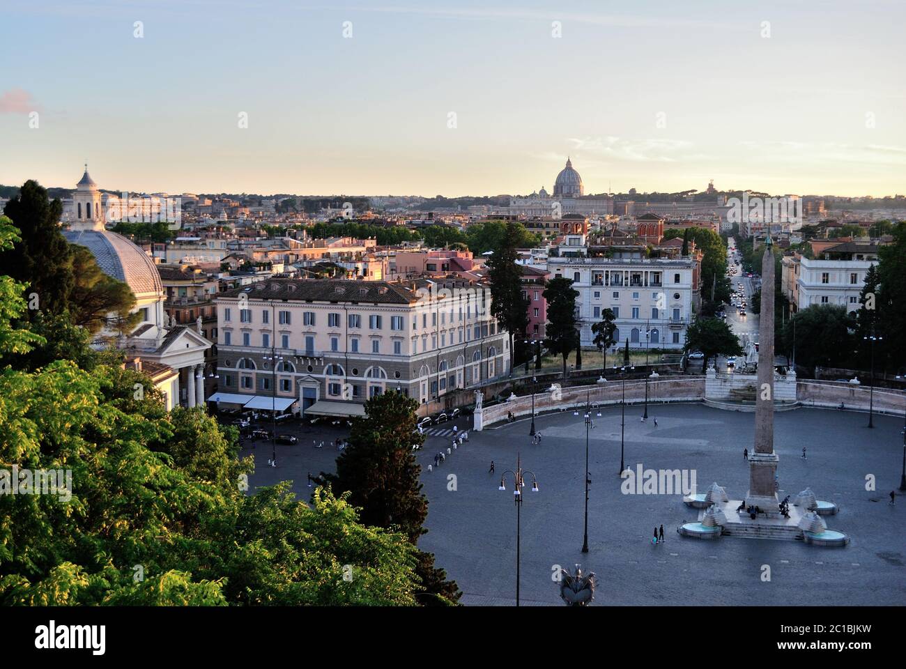 Piazza del Popolo: view from Terrazza del Pincio Stock Photo - Alamy