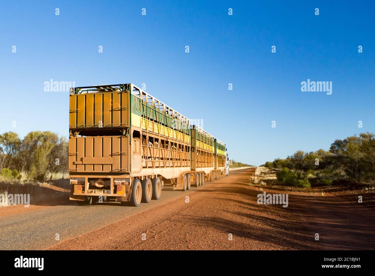Cattle truck road train long hi-res stock photography and images - Alamy