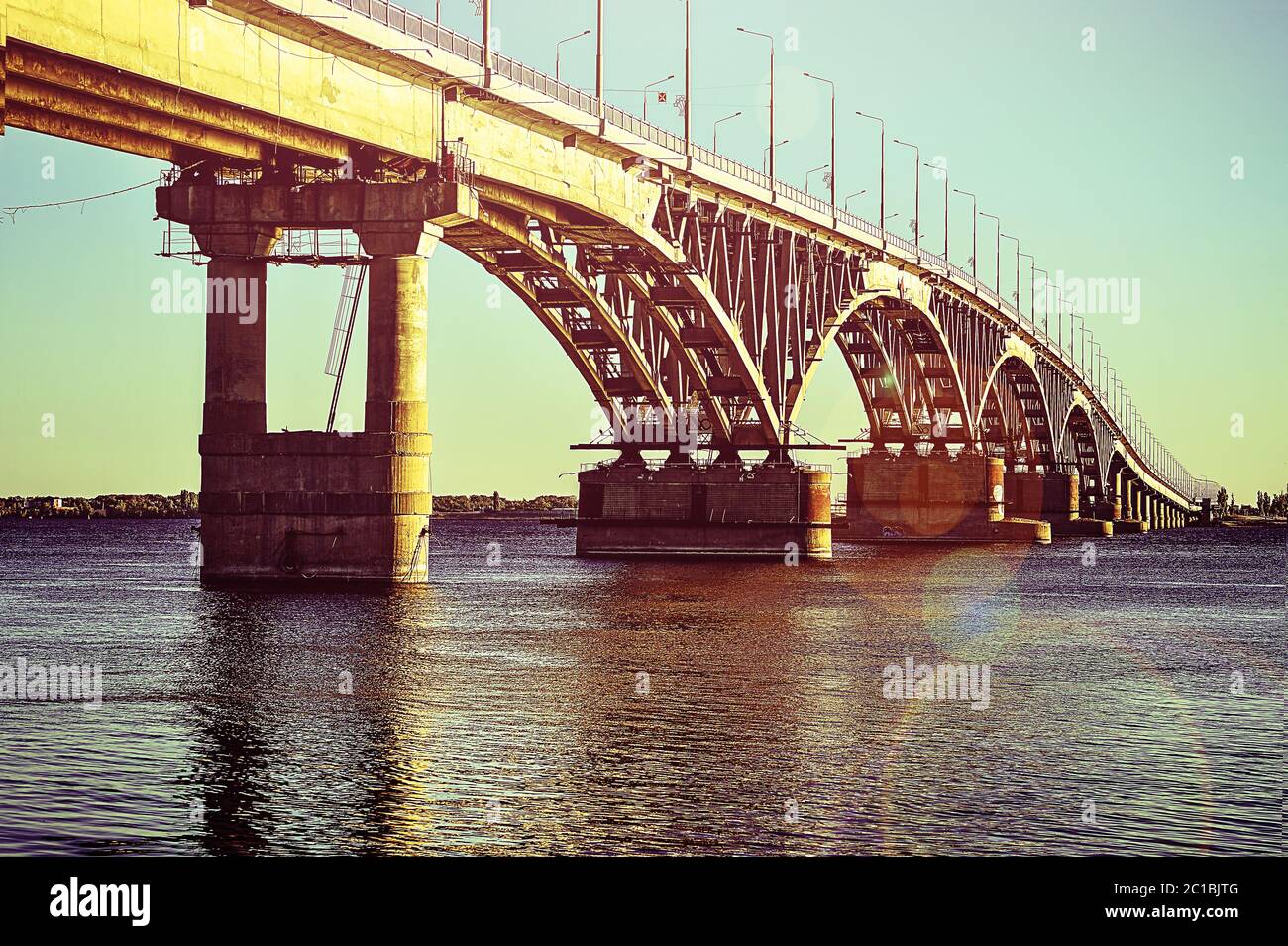 Large motor bridge across the reservoir Stock Photo - Alamy