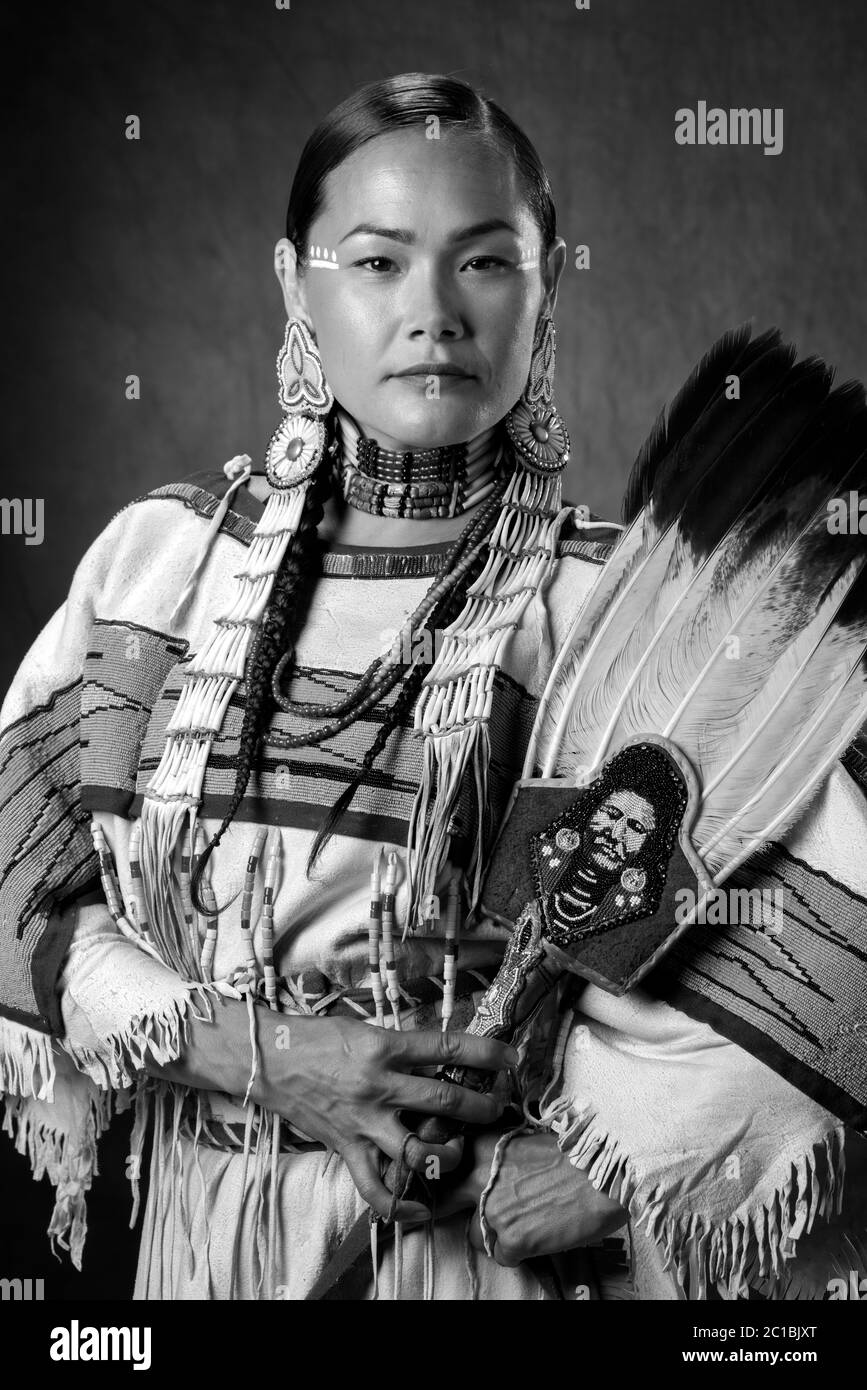 USA,Oregon, Central Oregon, Acosia M. Red Elk, Umatilla tribal member ...