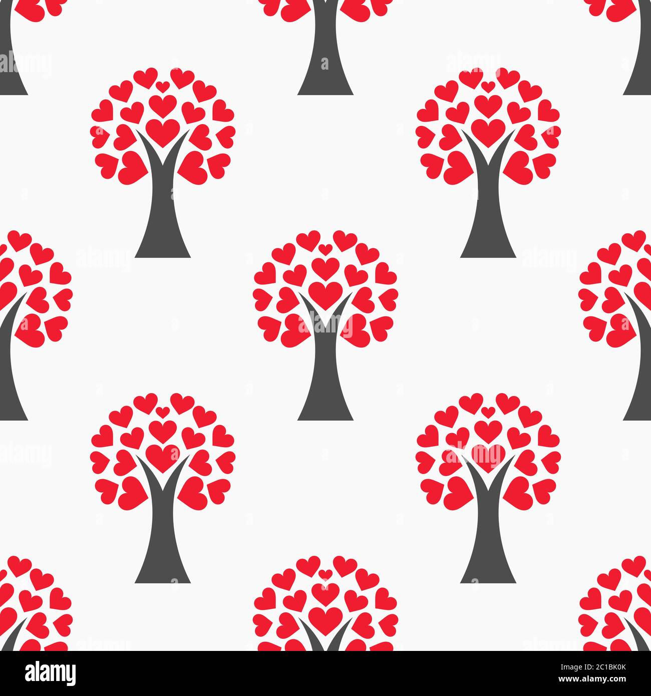 Love heart trees seamless pattern. Vector illustration Stock Vector ...