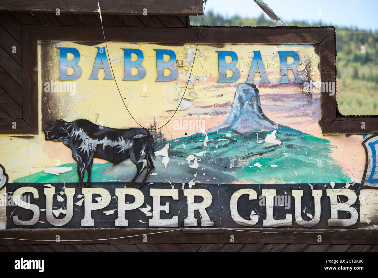 USA, Montana, bar sign in Babb near chief mountain Stock Photo - Alamy