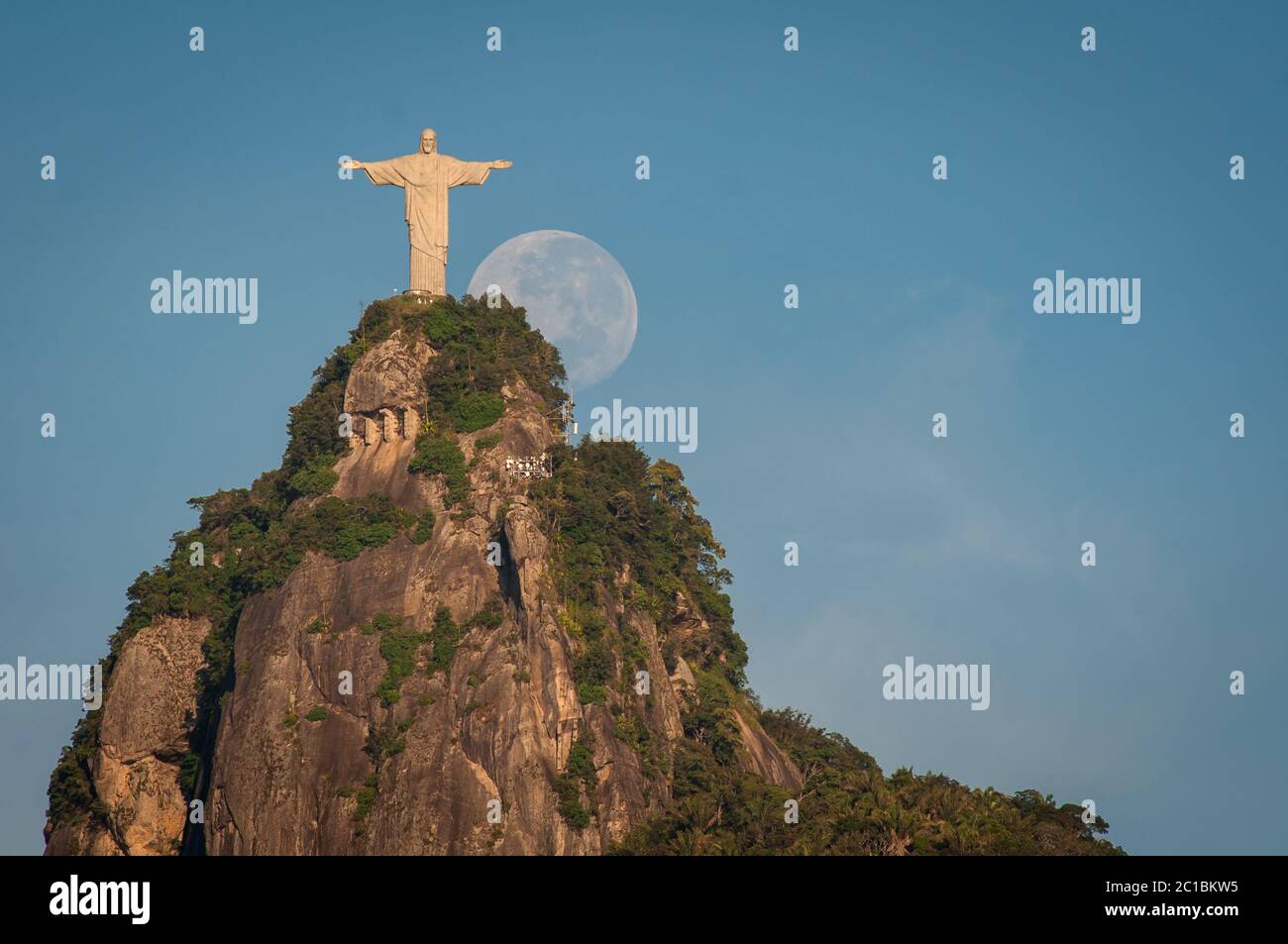 Christ the Redeemer Statue on top of the Corcovado mountain and the ...