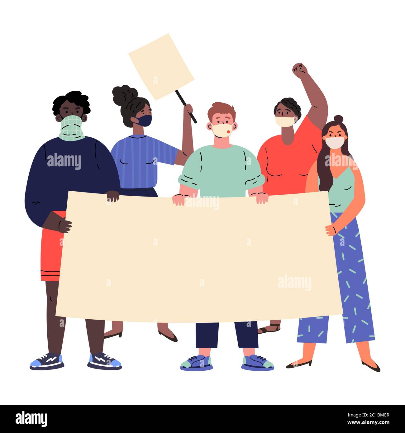 Police women protest Stock Vector Images - Alamy