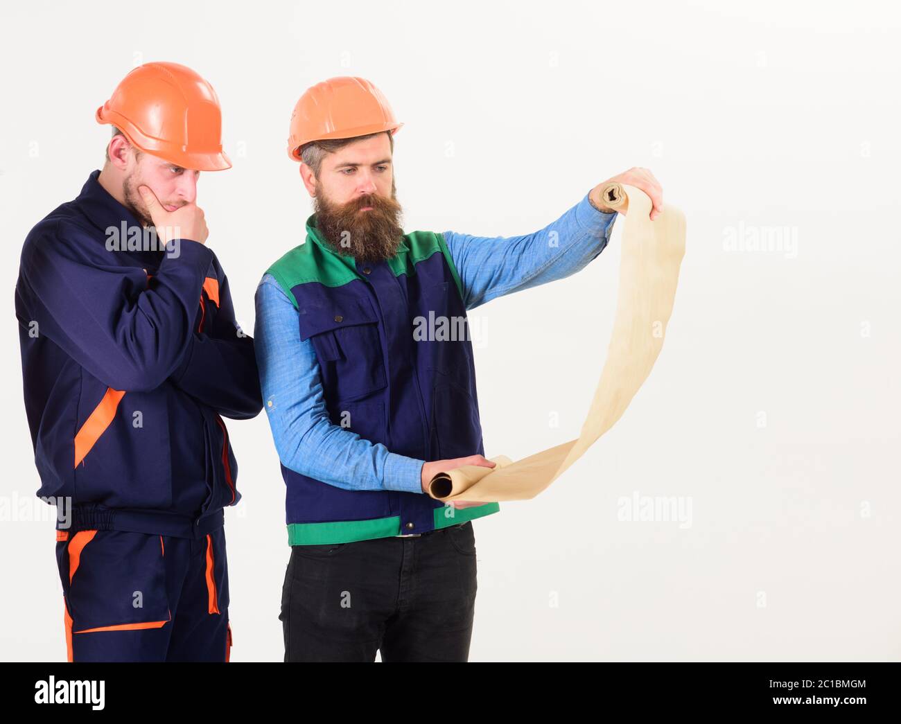 Foreman drawings supervising project hi-res stock photography and ...