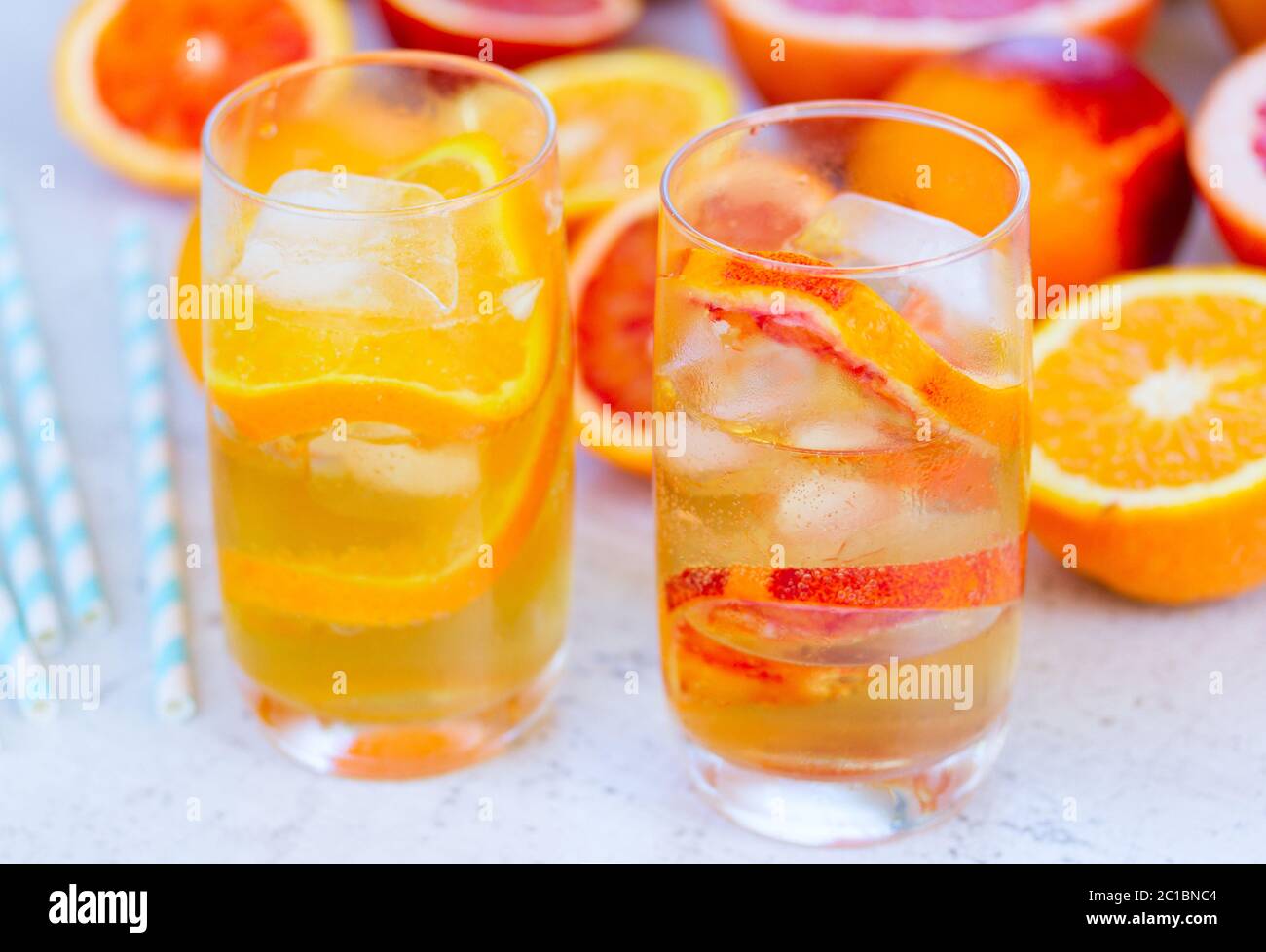 Summer citrus drinks Stock Photo - Alamy