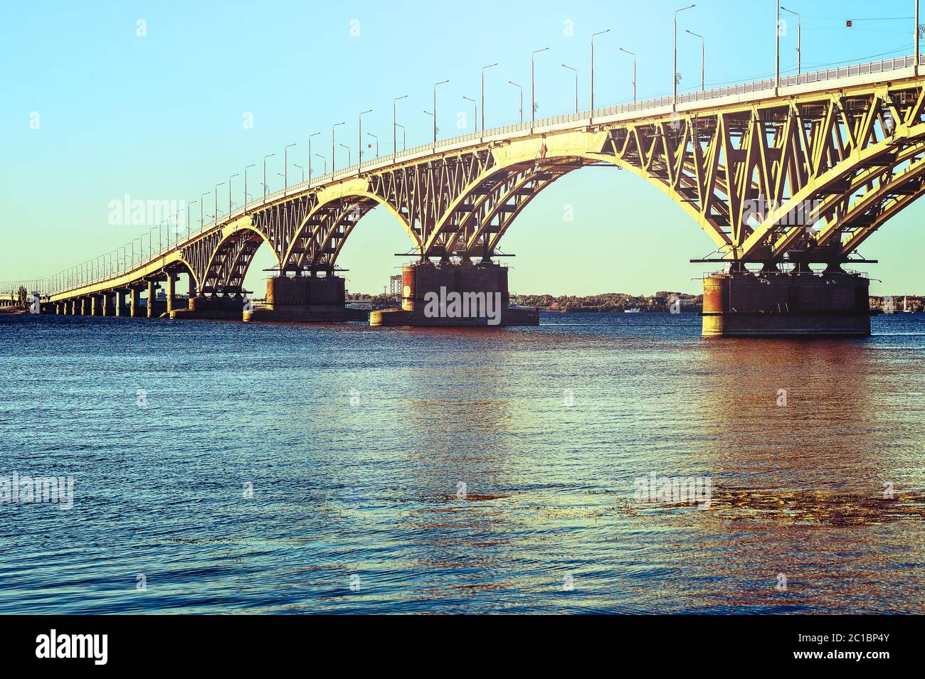 Large motor bridge across the reservoir Stock Photo - Alamy