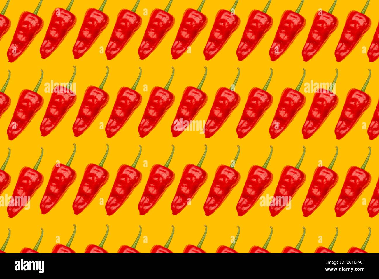 Red chili pepper seamless texture pattern on yellow background Stock ...