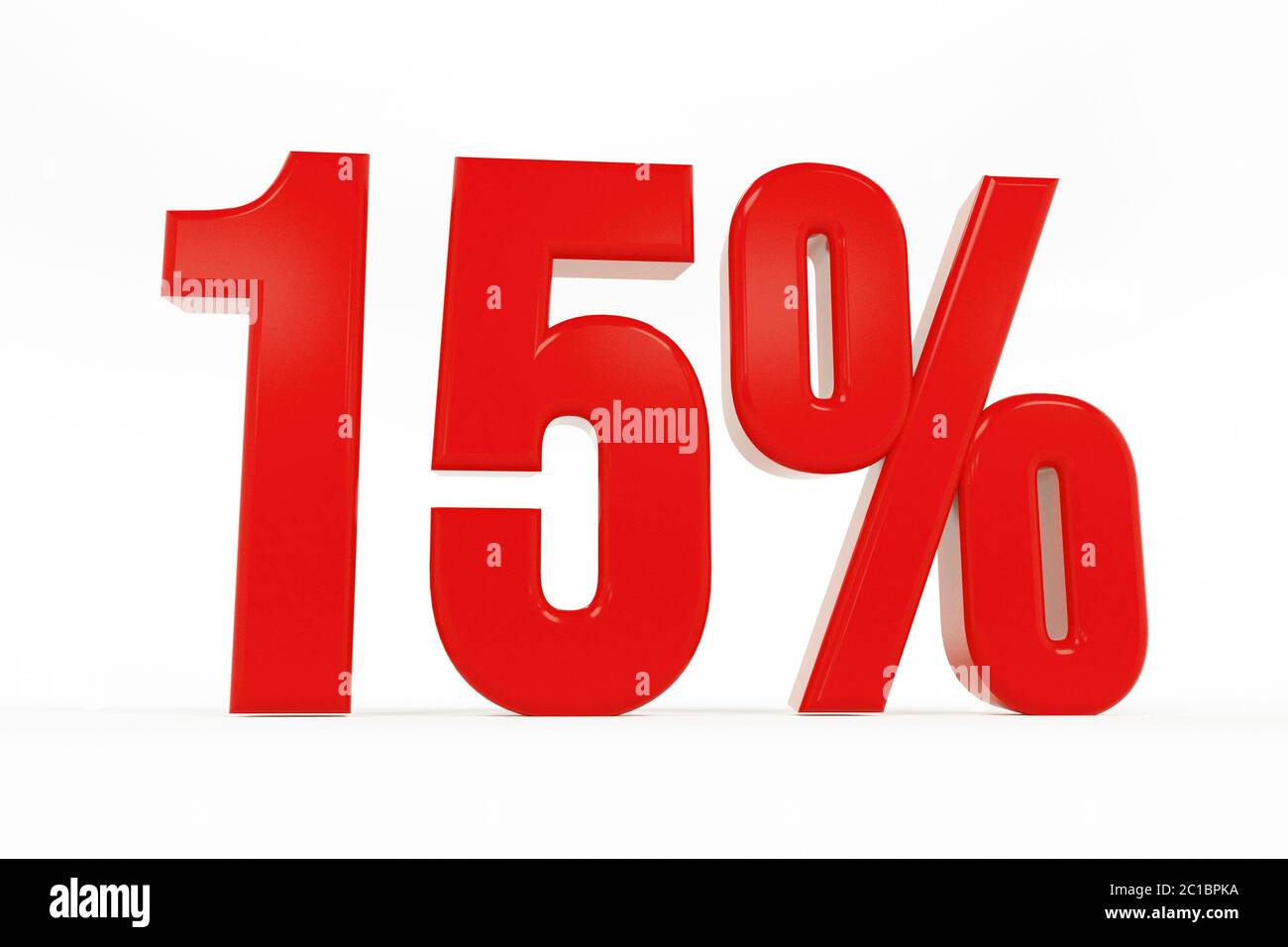 3D Rendering of a fifteen percent symbol on white backgrond Stock Photo ...