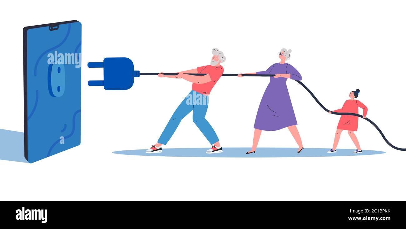 Digital Detox.Social media detox concept Stock Vector Image & Art - Alamy