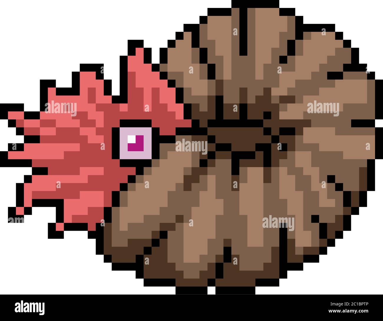 vector pixel art ancient clam isolated cartoon Stock Vector Image & Art ...