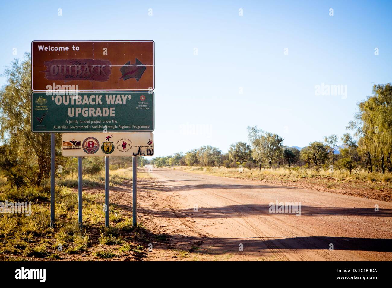 The Outback Way Signage Stock Photo - Alamy