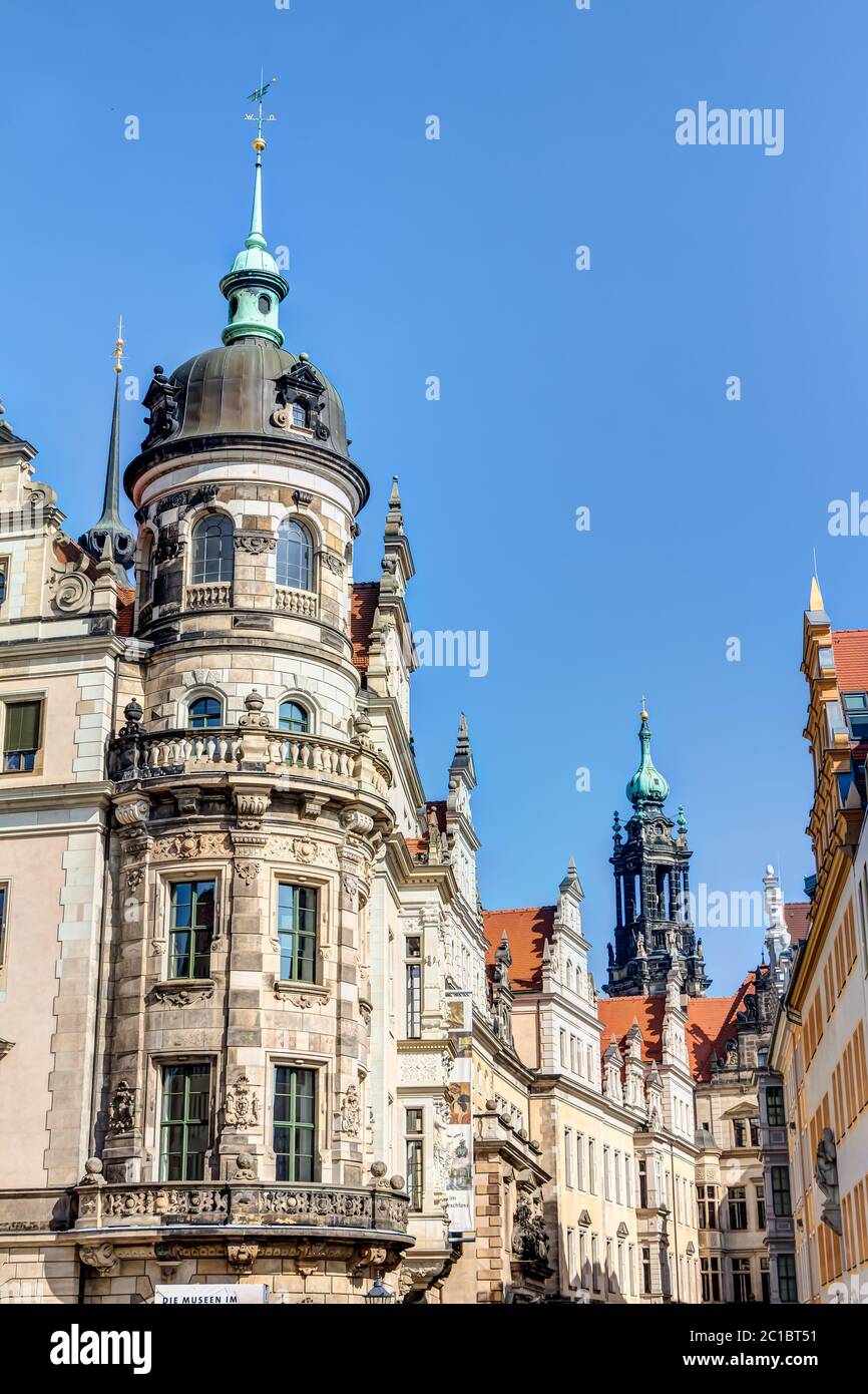 The Dresden castle in the historic old town in Dresden, Germany ...