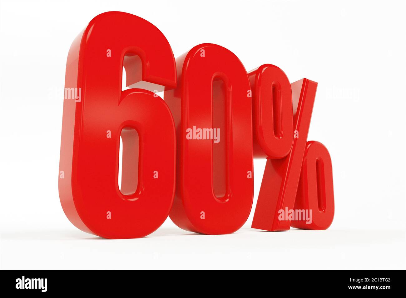 3D Rendering of a Sixty percent symbol on white backgrond Stock Photo ...