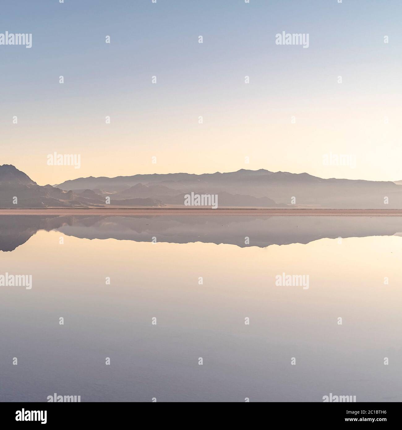 Square Sunrise and reflection Bonnievale Salt Flats, Utah Stock Photo ...