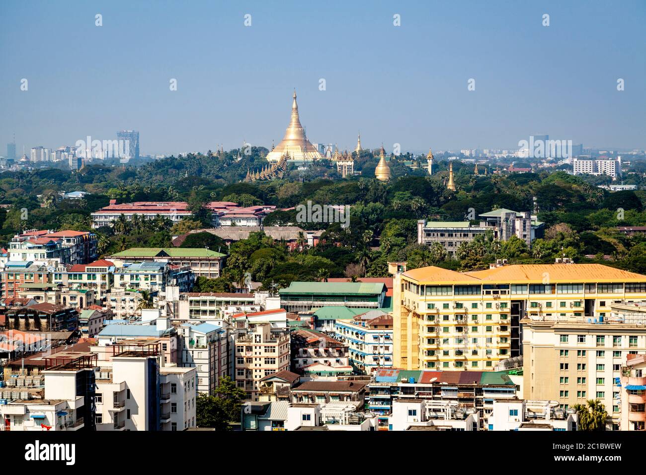 The Yangon Skyline, Yangon, Myanmar Stock Photo - Alamy