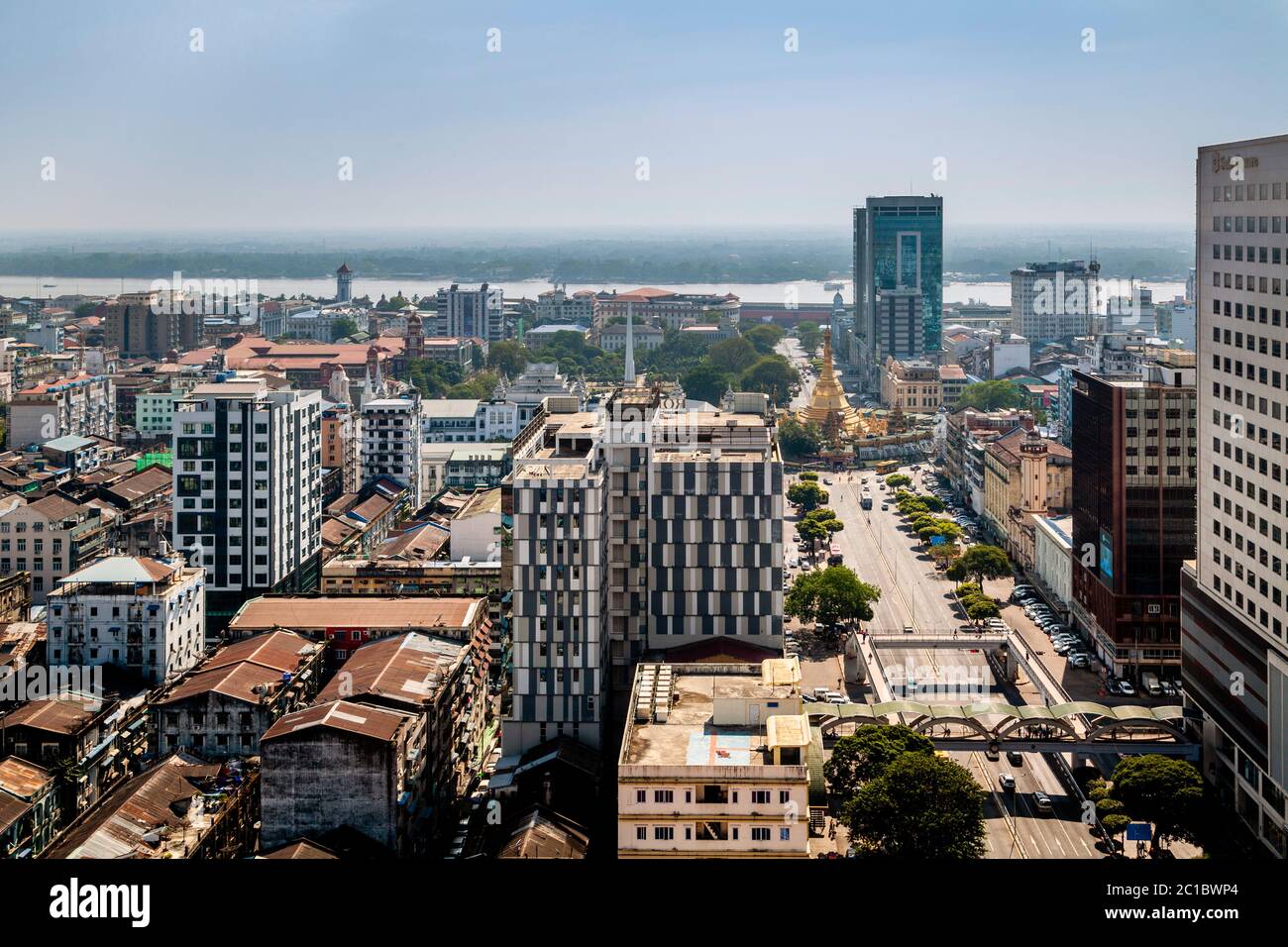 The Yangon Skyline, Yangon, Myanmar Stock Photo - Alamy