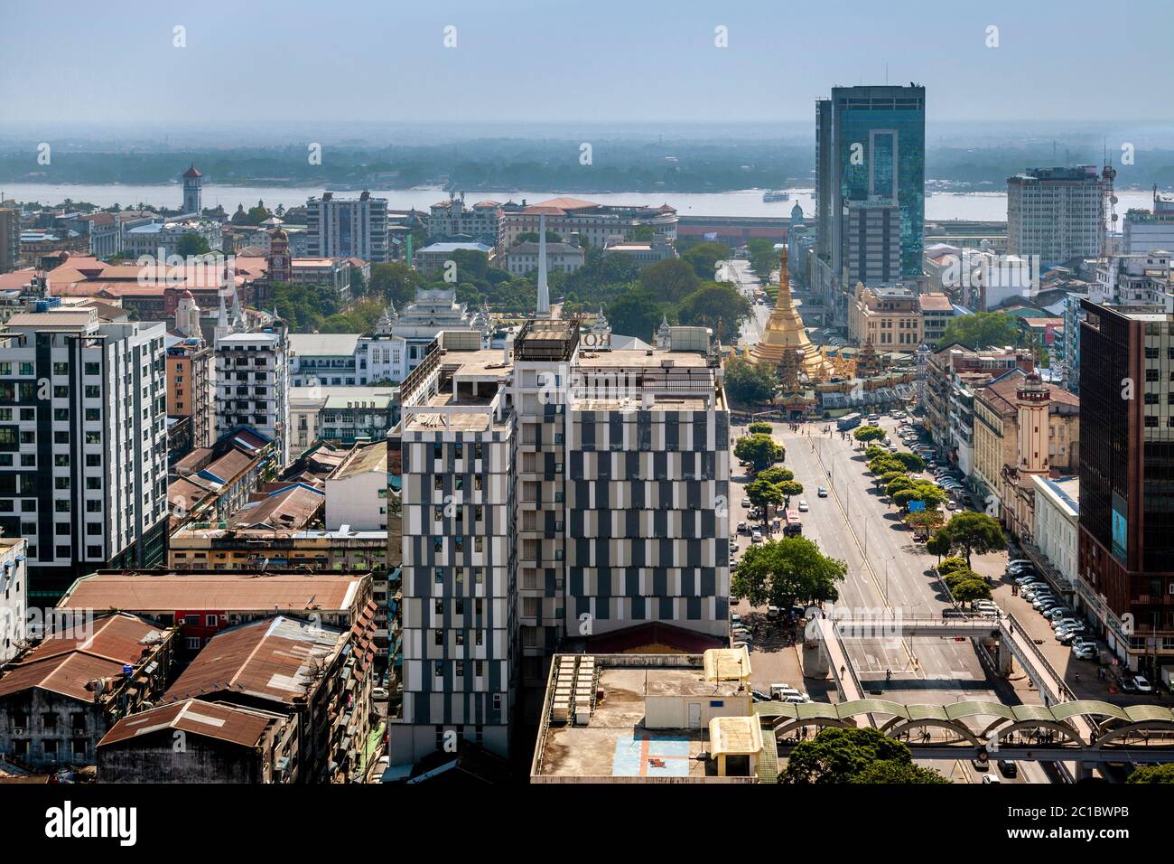 The Yangon Skyline, Yangon, Myanmar Stock Photo - Alamy