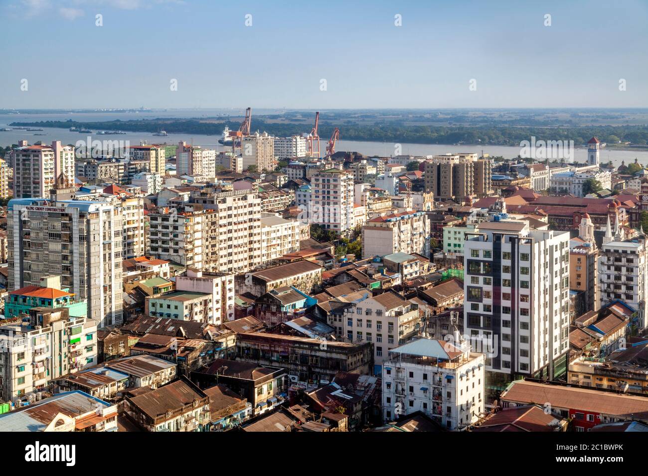The Yangon Skyline, Yangon, Myanmar Stock Photo - Alamy