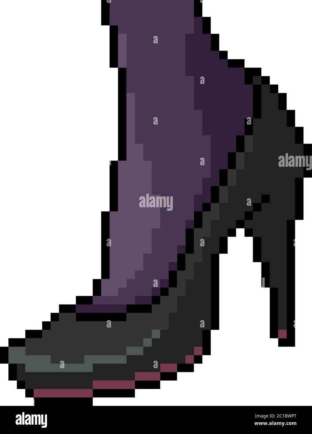 vector pixel art shoe high heel isolated cartoon Stock Vector Image ...