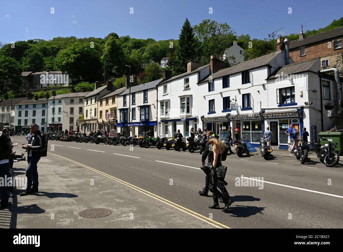 Motorcycle parking derbyshire hi-res stock photography and images - Alamy